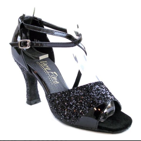Very Fine | Shoes | Very Fine Black Sparkle Patent Dance Shoes 3 Heel ...